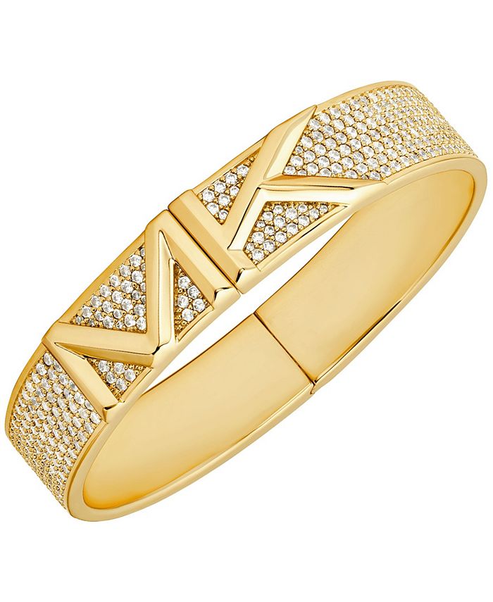 Michael Kors Faceted Mk Cubiz Zirconia Pave Bangle - Macy's