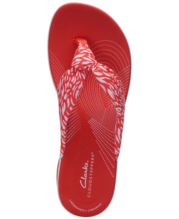 Clarks Women's Arla Glison Printed Fabric Flip-Flop Sandals - Macy's
