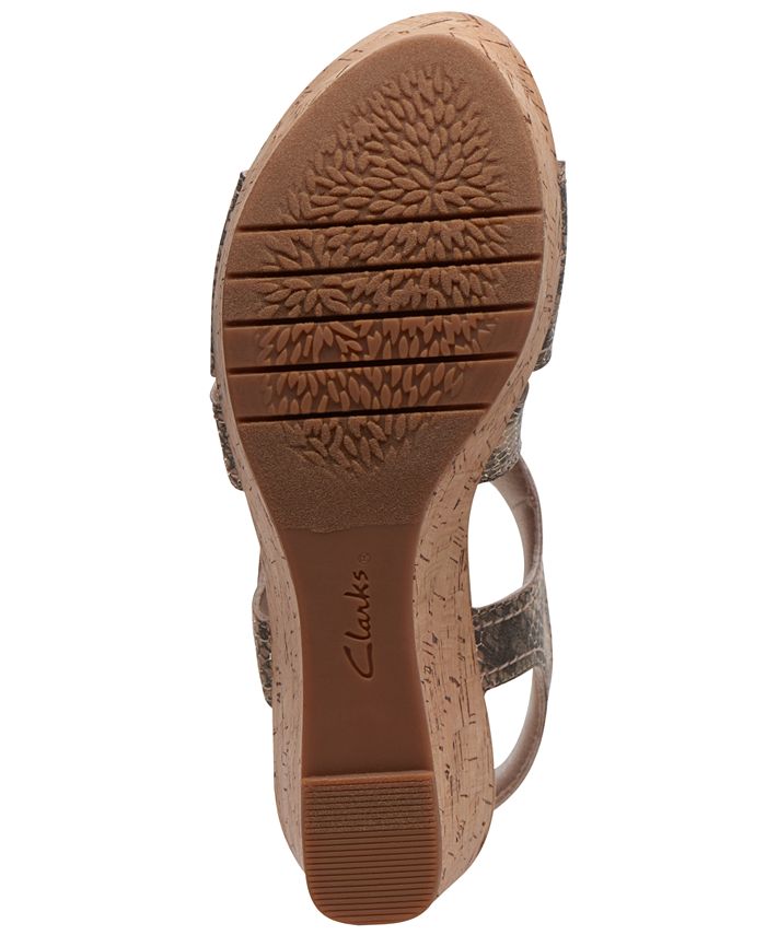 Clarks Women's Rose Way Crisscross Cork-Wedge Sandals - Macy's