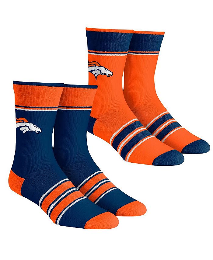 Rock 'Em Men's and Women's Socks Denver Broncos Multi-Stripe 2-Pack ...