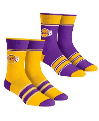 Men's and Women's Rock 'Em Socks Los Angeles Lakers Multi-Stripe 2-Pack ...