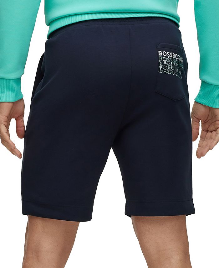 Hugo Boss Men's Cotton-Blend Regular-Fit Shorts with Embroidered Logos ...