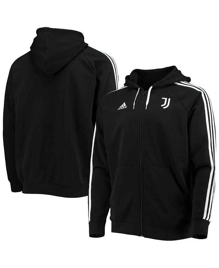 adidas Men's Black Juventus DNA Raglan Full-Zip Hoodie - Macy's
