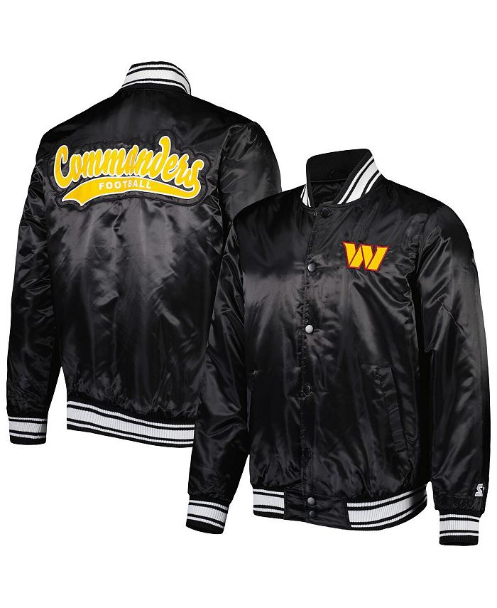 Starter Men's Black Washington Commanders Locker Room Satin Varsity ...