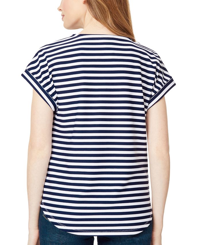 Jones New York Women's Extended-Shoulder Striped Top - Macy's
