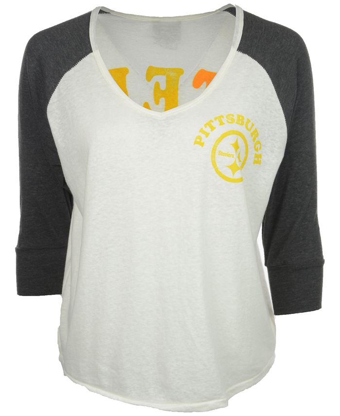 Authentic NFL Apparel Women's Pittsburgh Steelers Victory Raglan T ...
