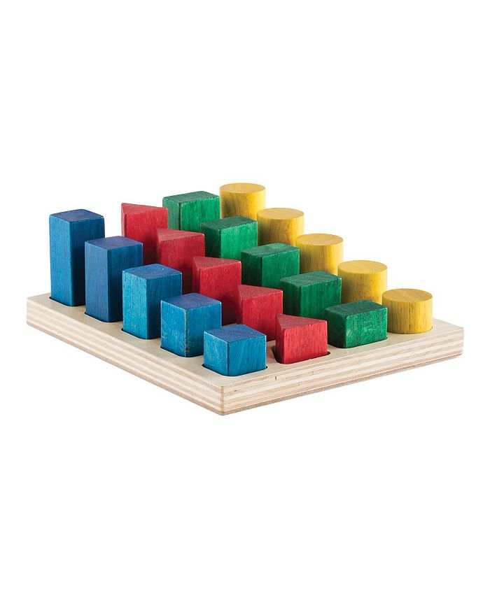 Guidecraft Wooden Colorful Shapes and Sizes Geo Forms - 20 Pieces - Macy's
