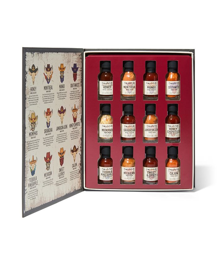 Thoughtfully Gourmet, BBQ Suace and Rubs Book Gift Set, Set of 12 - Macy's