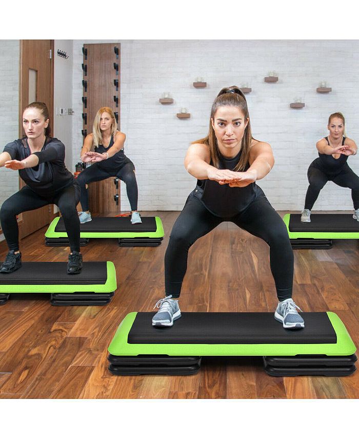 Costway Fitness Aerobic Step Cardio Adjust 4'' - 6'' - 8'' - Macy's