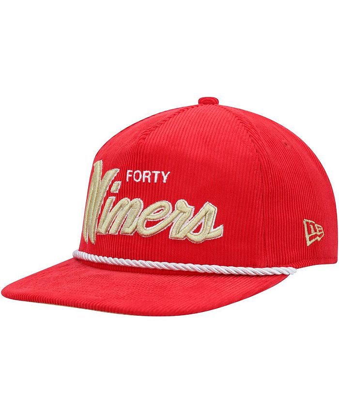 New Era Men's Scarlet San Francisco 49ers Cord Script Golfer Snapback ...