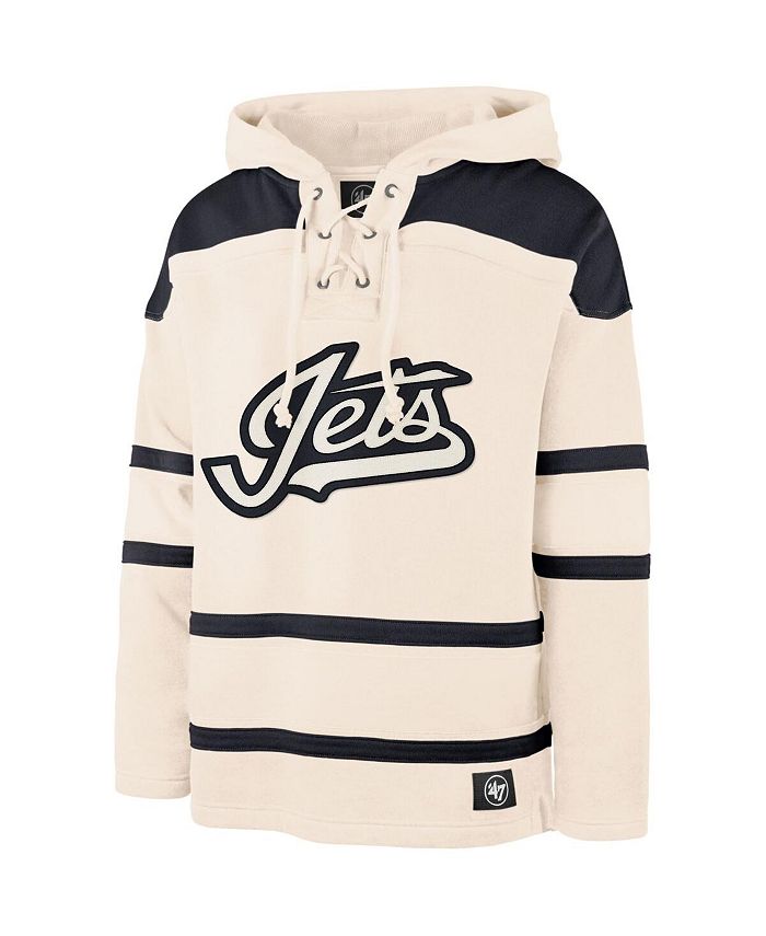 '47 Brand Men's Cream Winnipeg Jets Superior Lacer Team Pullover Hoodie ...
