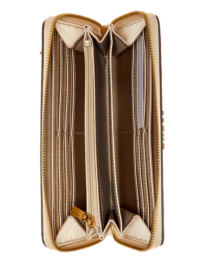 GUESS Laurel Large 4G Monogram Zip Around Wallet - Macy's
