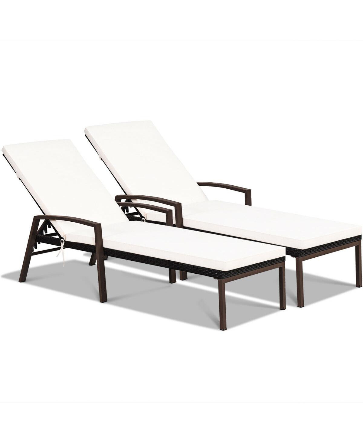 Click here for Costway 2PCS Patio Rattan Lounge Chair Chaise Recl... prices