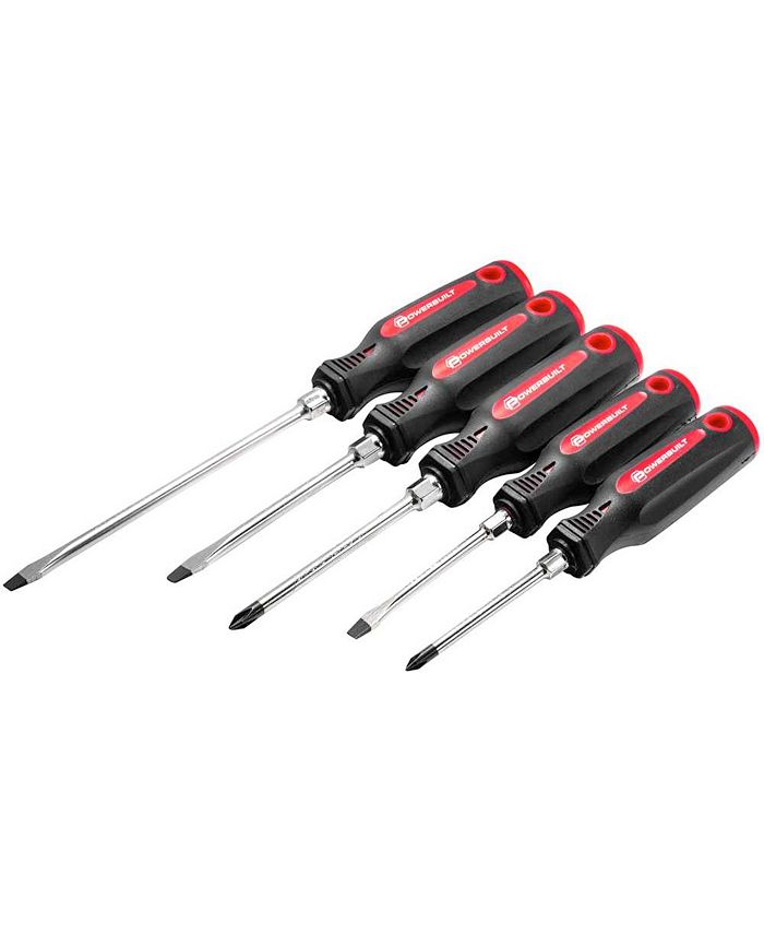 Powerbuilt 5 Piece Screwdriver Set with Double Injection Handles - Macy's