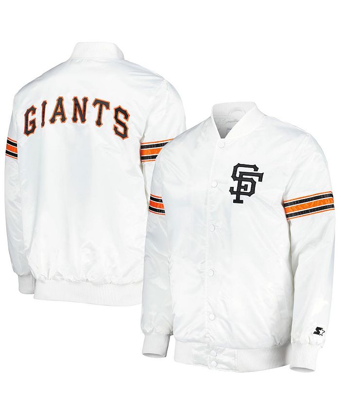 Starter Men's White San Francisco Giantss Power Forward Satin Full-Snap ...