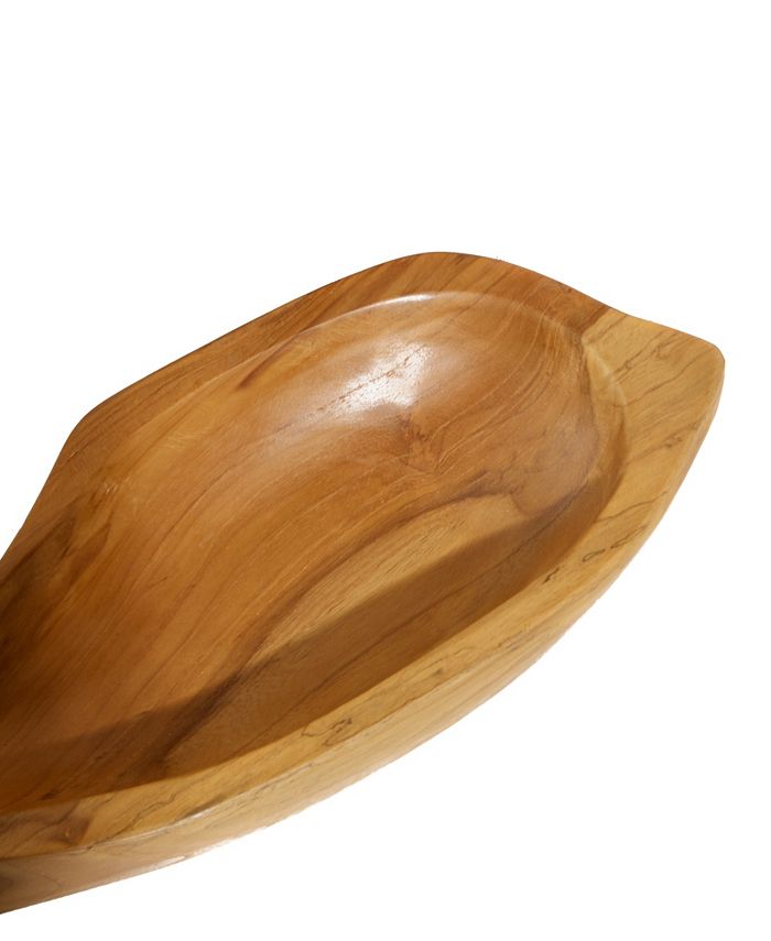 Rosemary Lane Teak Wood Handmade Fish Tray, Set of 2, 24", 16" W - Macy's
