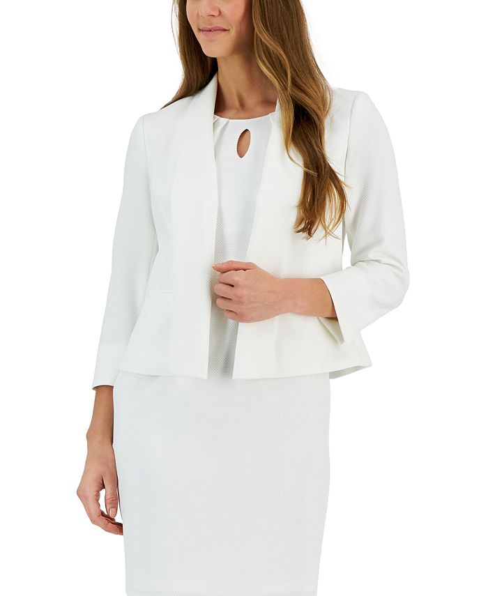 Kasper Women's Open-Front Zip-Pocket 3/4-Sleeve Blazer - Macy's