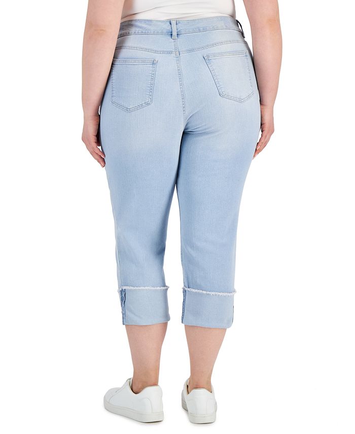 Style & Co Plus Size Curvy Cuffed Capri Jeans, Created for Macy's - Macy's