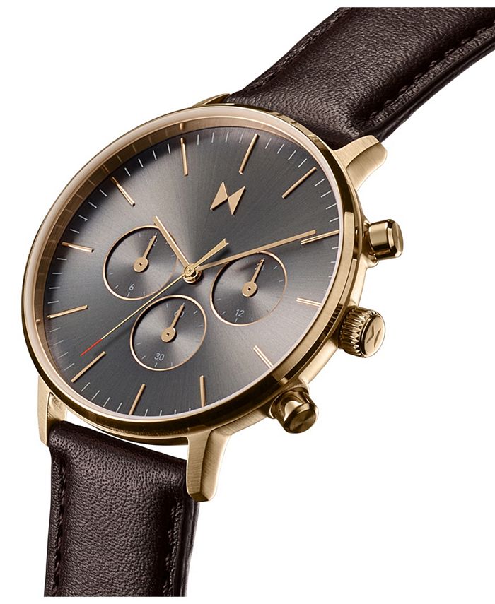 MVMT Men's Legacy Quartz Leather Brown Watch 42mm - Macy's