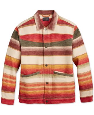 Pendleton Men's Driftwood Double Soft Serape Striped Trucker Jacket ...