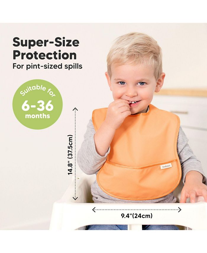 KeaBabies 3-Pack Waterproof Baby Bibs for Eating, Lightweight, Mess Proof Toddler Bibs with Food ...
