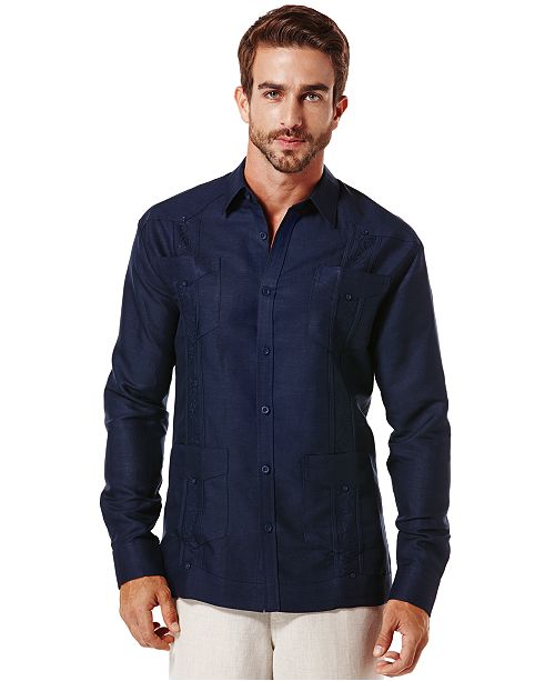 Cubavera Guayabera 4-Pocket Embroidered Shirt - Casual Button-Down ...