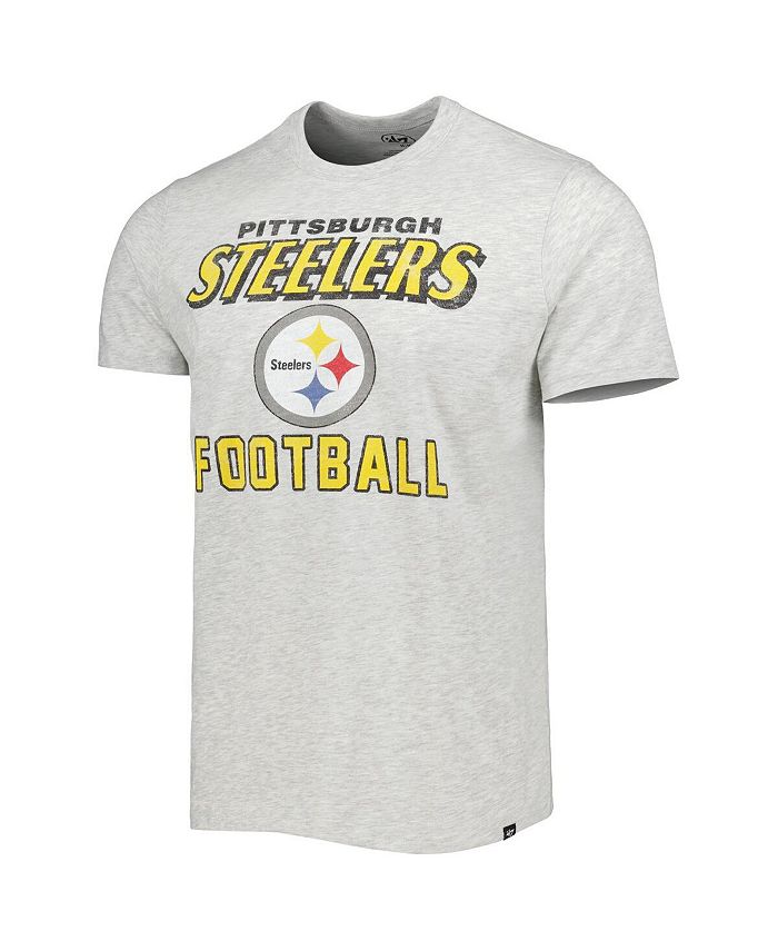 '47 Brand Men's Heather Gray Pittsburgh Steelers Brand Dozer Franklin T ...