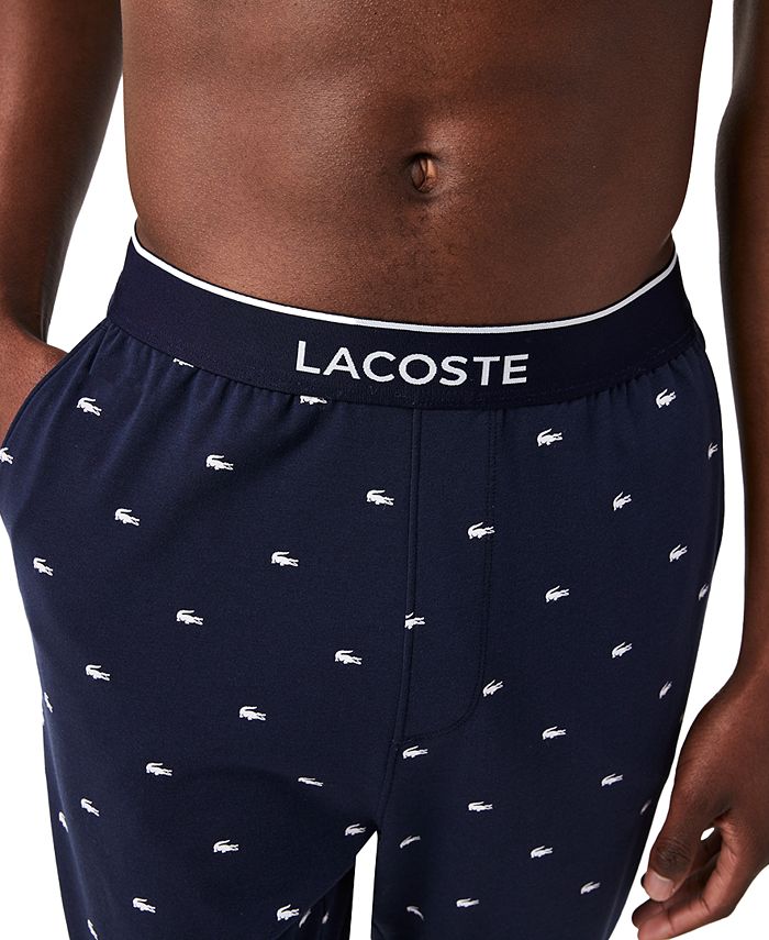 Lacoste Men's Stretch Croc Logo-Print Pajama Joggers - Macy's