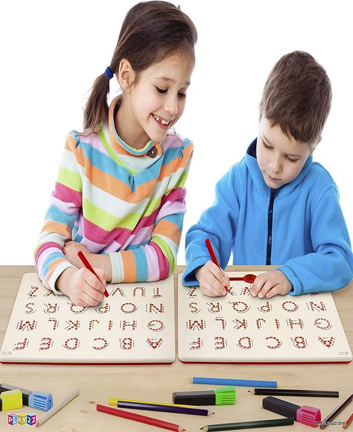 Play22 Magnetic Doodle Board Slots with Pen - Uppercase ABC Letters ...