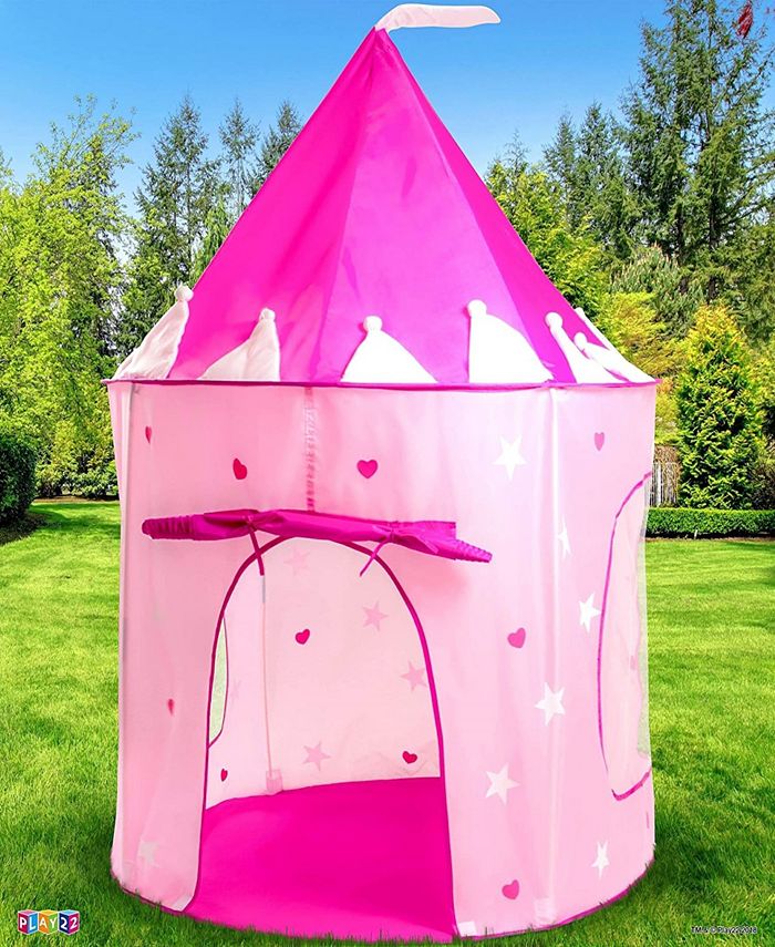 Play22 Foldable Princess Pink Castle Tent Glowing in The Dark - Macy's