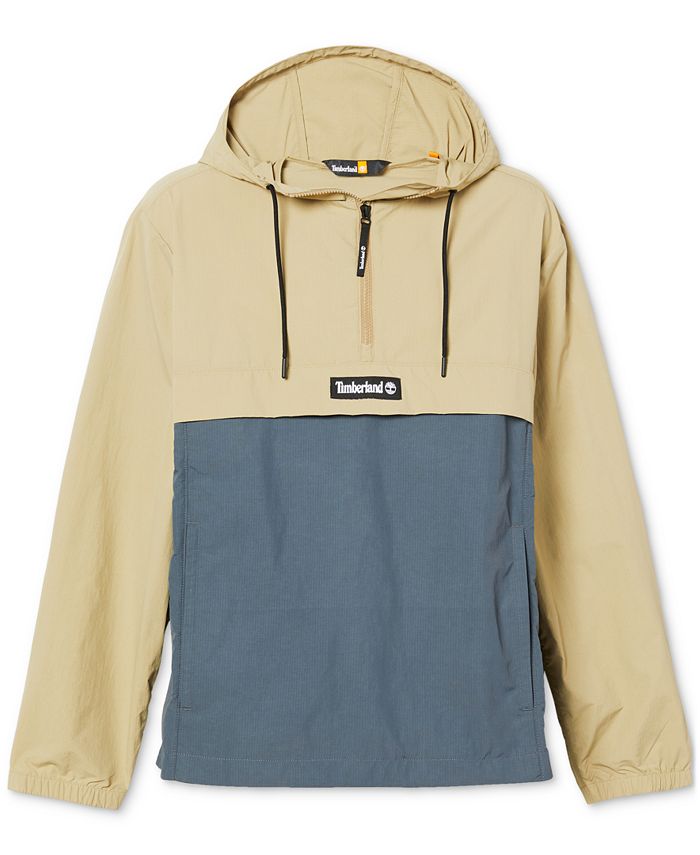 Timberland Men's Half-Zip Colorblocked Water-Resistant Windbreaker ...