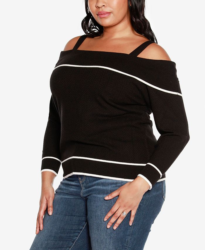 Stunning Plus Size Off The Shoulder Sweatshirt Gallery