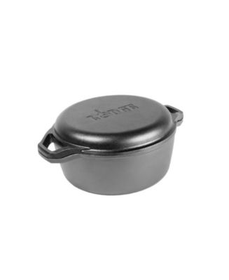 Lodge Cast Iron Chef Collection 6 Quart Chef Style Double Dutch Oven ...