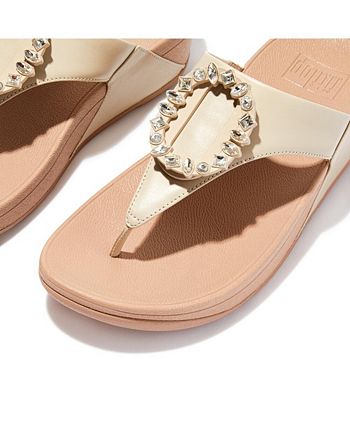 FitFlop Women's Lulu Crystal Circlet Leather Toe Post Sandals - Macy's