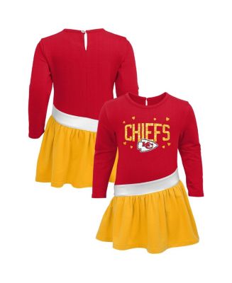 Girls Infant Red, Gold Kansas City Chiefs Heart to Heart Jersey Tri ...