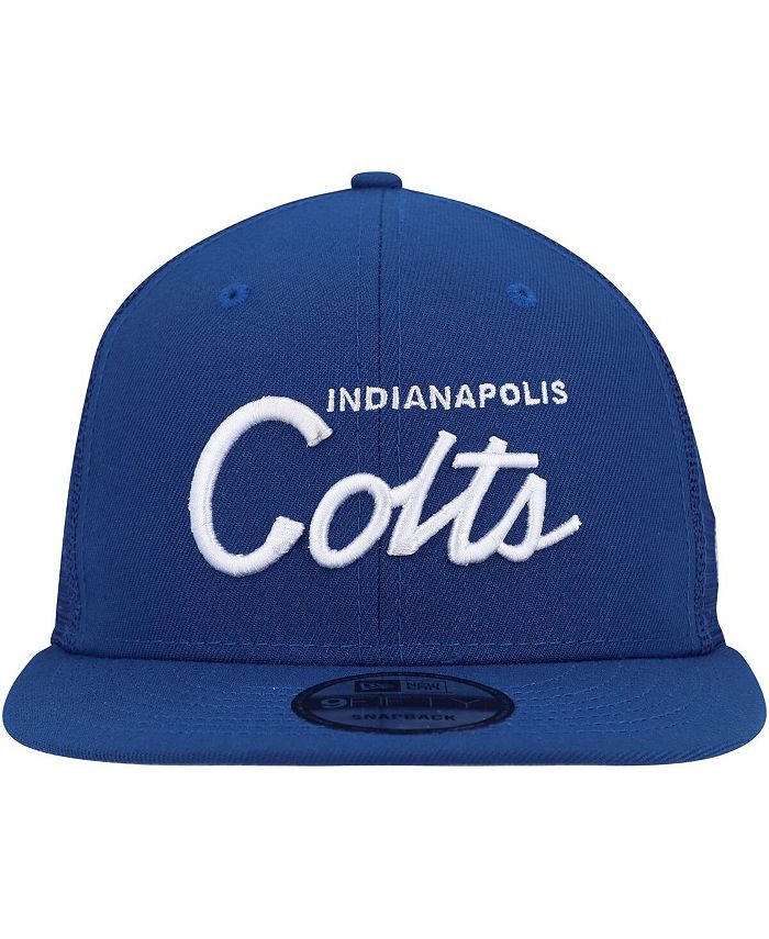New Era Men's Royal Indianapolis Colts Script 9Fifty Trucker Snapback ...
