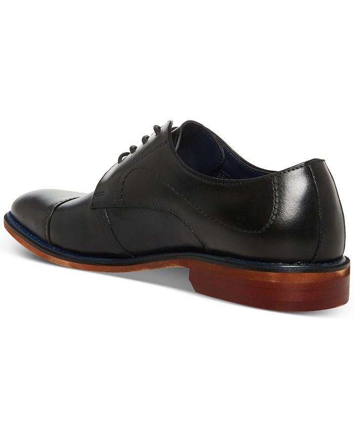 Steve Madden Men's Zane Tonal & Textured Leather Mid Oxford Dress Shoe ...