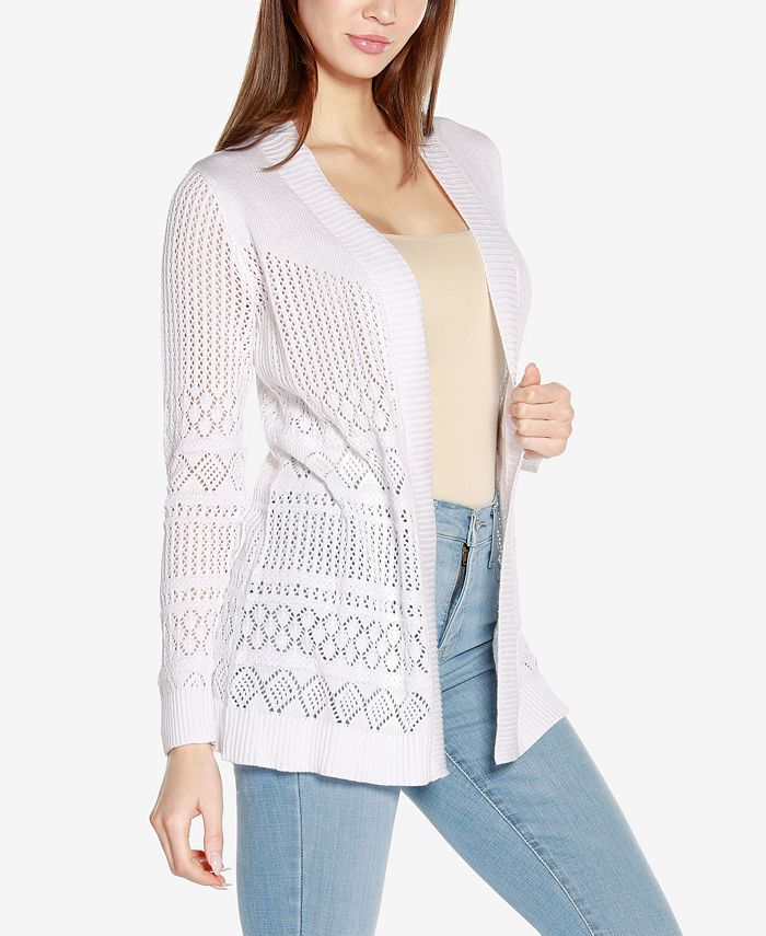 Belldini Women's Pointelle Long Sleeves Open Cardigan Sweater - Macy's