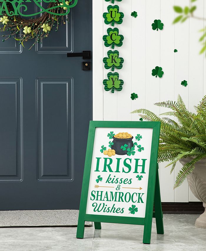 Glitzhome 24" H St. Patrick's Wooden Porch Sign - Macy's
