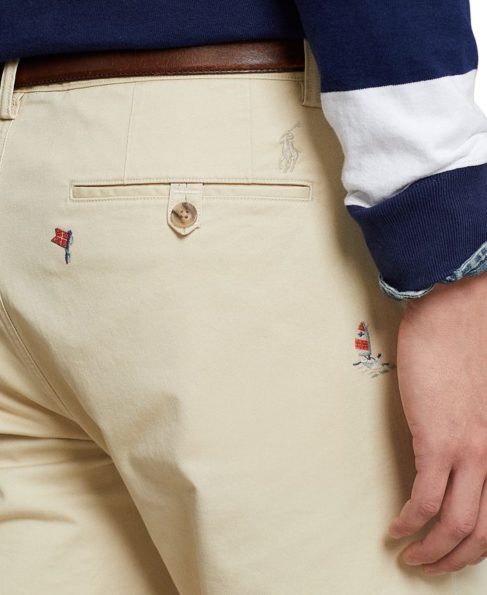 Polo Ralph Lauren Men's Straight Fit Embroidered Chino Pants - Macy's