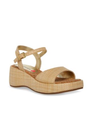 Steve Madden Little Girls Jdua Raffia Buckle Closure Wedge Sandals - Macy's