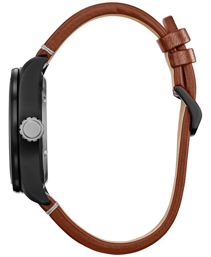 Citizen Eco-Drive Men's Star Wars Chewbacca Brown Leather Strap Watch ...