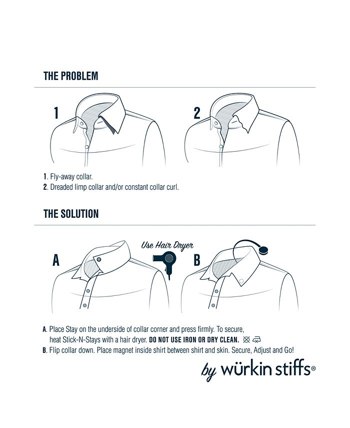 Wurkin Stiffs Stick-N-Stays Collar Stays for Polo Shirts - Macy's