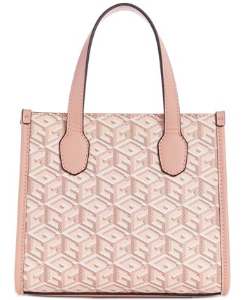 GUESS Silvana G Cube Monogram Mini Double Compartment Crossbody Tote ...