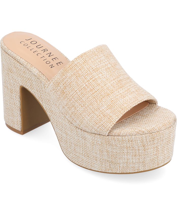 Journee Collection Women's Enyya Canvas Platform Sandals - Macy's