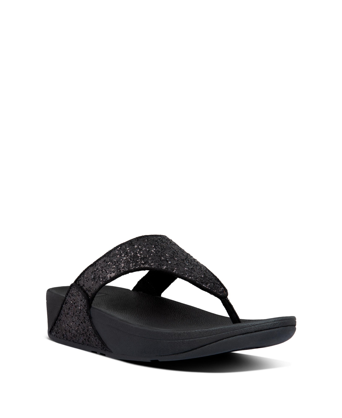 Click here for FitFlop Womens Lulu Glitter Toe-Thongs Sandal - Bl... prices