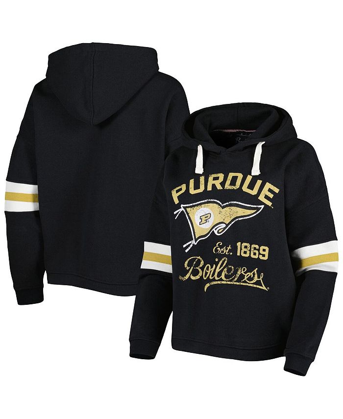 Pressbox Women's Black Purdue Boilermakers Super Pennant Pullover ...