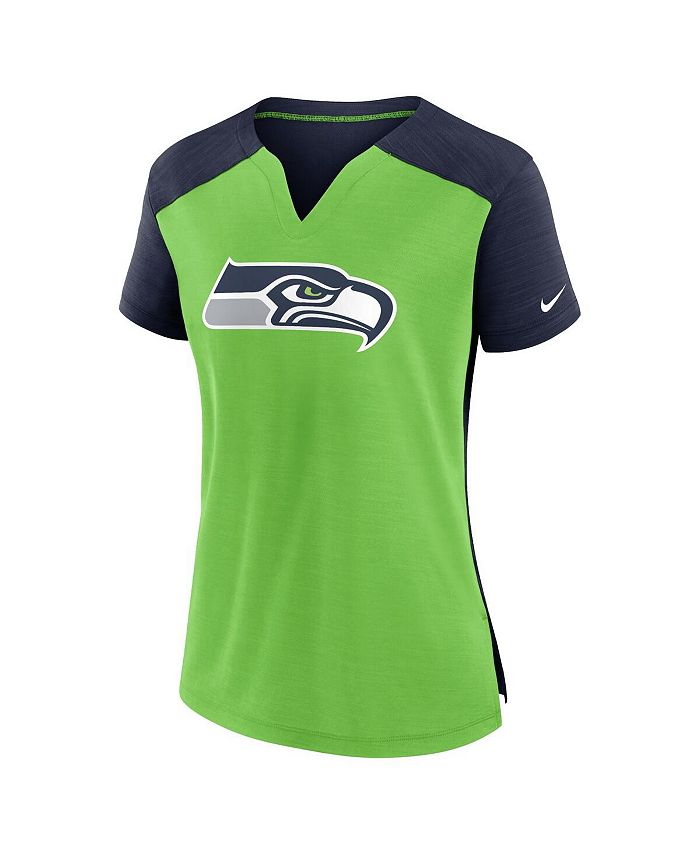 Nike Women's Neon Green, College Navy Seattle Seahawks Impact Exceed ...