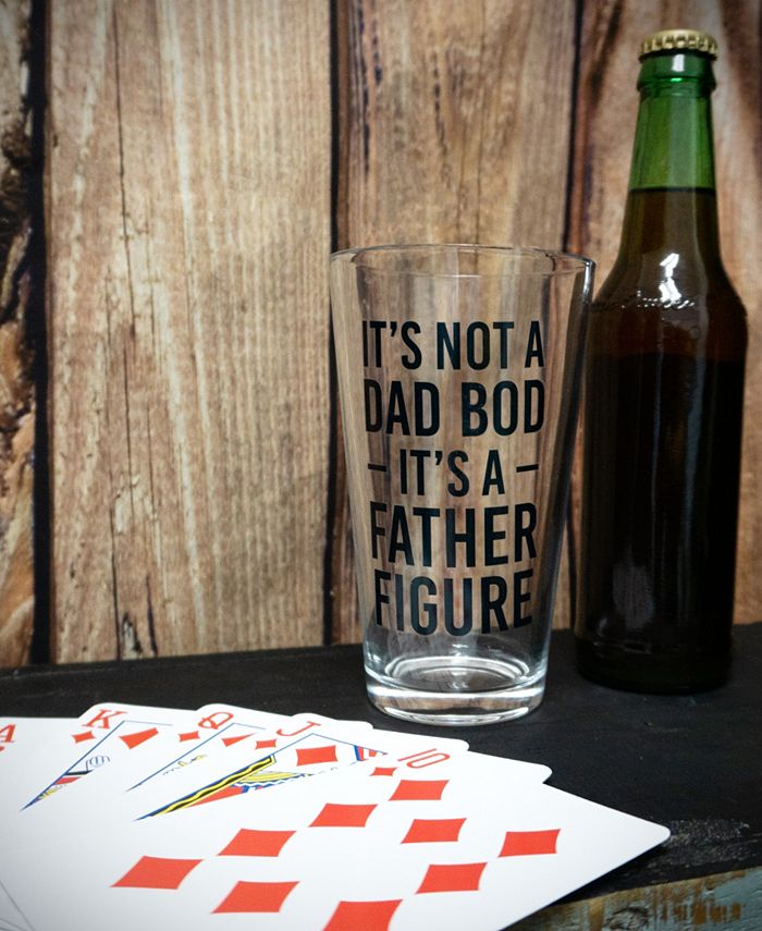 TMD Holdings Dad Body Father Figure Craft Pint Glass and Jumbo Playing ...