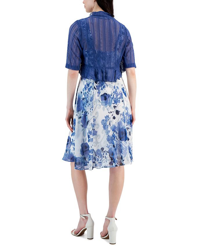 Connected Women's Floral-Print Two-Piece Jacket Dress - Macy's